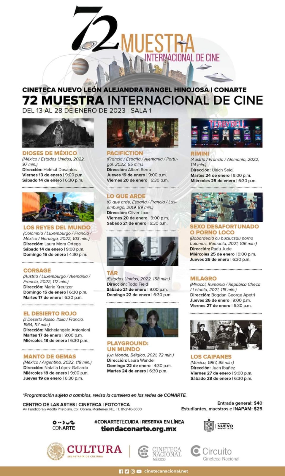 RECIBE CONARTE LA 72 MUESTRA INTERNACIONAL DE CINE DE LA CINETECA NACIONAL : CONARTE Nuevo León